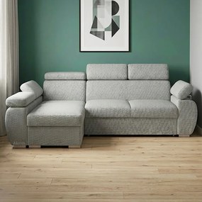 Sedací souprava BASTON | 170x255 cm | rozkládací + úložný prostor | aragon 90 šedá | FUNKČNÍ TKANINA