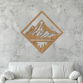 dřevo života Dřevěný obraz Pohled na hory Rozměry (cm): 80x80, Barevný vzor: Bílá