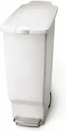 Simplehuman Pedálový odpadkový koš  – 40 l / úzký / bílý plast
