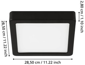 Černé LED stropní svítidlo 28,5x28,5 cm FUEVA 5 – EGLO