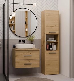 Závěsná skříňka pod umyvadlo s deskou Nel 2S 60 cm dub Artisan