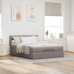Osmanský postel s matrací taupe 140x200 cm textil 3311467