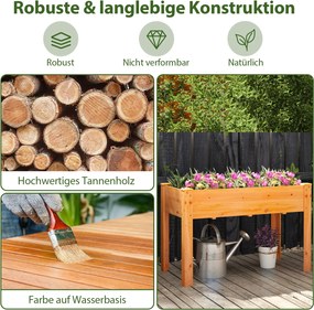Costway Dřevo vyvýšeného záhonu, vyvýšený záhon, truhlík na rostliny