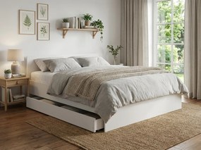 Postel ELISA 140 x 200 cm, bílá Matrace: Matrace Coco Maxi 20 cm, Rošt: Bez roštu