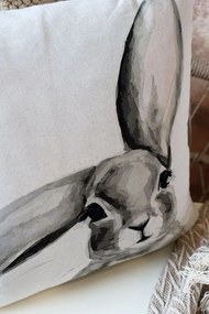 Béžový povlak na polštář s králíčkem Rabbi - 45*45 cm