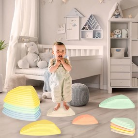 Creative Corner Senzorická stezka říční kameny pro trénink rovnováhy podlaha je láva hra 11 prvků pastelová
