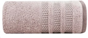 Ručník 50x90 Nastia powder s žakárovým pruhovaným lemem v eko froté stylu 500 g/m2 Eurofirany