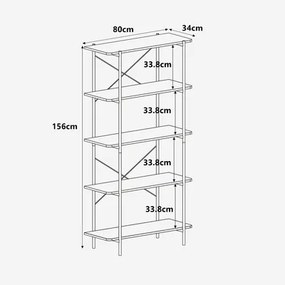 Regál na kovových nohách TUMILLO
