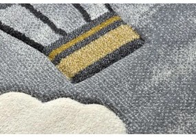 koberec PETIT Létající Balón, Mraky, šedý velikost 120x170 cm | krásné koberce cz
