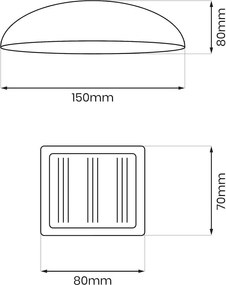 Exteriérové ​​solární svítidlo Hemi, 5x bílé plastové stínítko