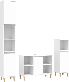 3dílný set koupelnového nábytku bílý kompozitní dřevo 3185613