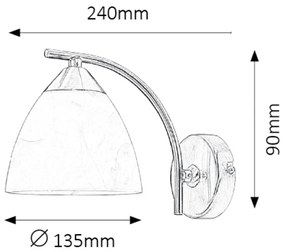 Rabalux Tristan nástěnné svítidlo max. 1x40W, E14, IP20, saténový chrom