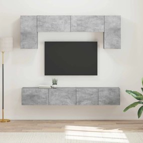 Sestava TV skříněk 4 ks Betonově šedá Kompozitní dřevo 3409081