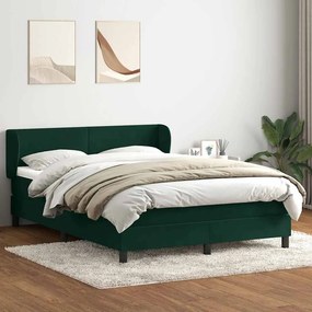 Box spring postel s matrací tmavě zelená 160x220 cm samet 3317406
