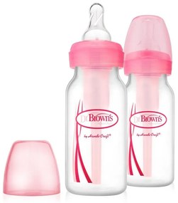 Dr. Brown´s Kojenecká láhev úzkohrdlá OPTIONS 2x120 ml růžová