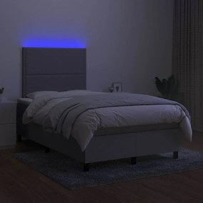 Box spring postel s matrací a LED světle šedá 120x190 cm textil 3270190