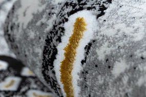 Dywany Łuszczów, Kusový koberec Gloss 528A 58 3D mramor ivory/black, 80x150, šedá, kancelář