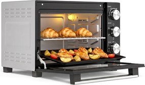 HOMCOM elektrická trouba 1500 W 28 L s regulovatelnou teplotou až do 230 °C, 60 min časovač, rošt, plech na pečení, rukojeť
