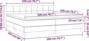 Box spring postel s matrací světle šedá 200 x 200 cm textil 3140641