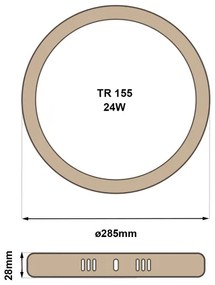 LED Stropní svítidlo RING LED/24W/230V 4200K pr. 28,5 cm hnědá