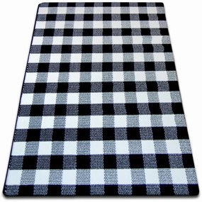 Kusový koberec SKETCH HARRY bílý / černý - kostkovaný