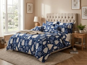 Povlečení z mikrovlákna INDIGO BLOOM modré Rozměr povlečení: 2 ks 70 x 90 cm | 200 x 220 cm