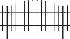 Zahradní plot s kopím nahoře ocelový 1005 x 100 cm černý 277717