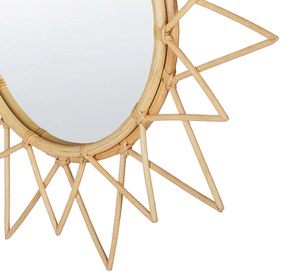 Nástěnné ratanové zrcadlo ⌀ 61 cm přírodní AROEK Beliani