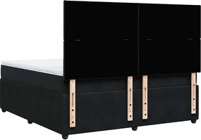 Box spring postel s matrací černá 180x200 cm samet 3292402