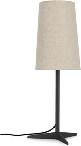 Černá/béžová kovová stolní lampa s textilním stínidlem (výška 60 cm) Assam – Bizzotto