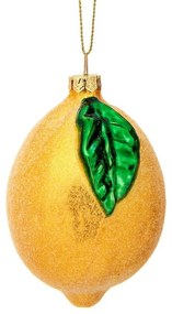 Skleněná ručně vyrobená vánoční ozdoba ø 6 cm Shimmering Lemon – Sass &amp; Belle