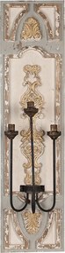 Béžovo-šedé nástěnné svítidlo na 3 žárovky Patricia - 31*19*120 cm E14/max 3*25W