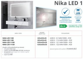 A-Interiéry Zrcadlo závěsné s LED podsvětlením Nika LED 1/120 - nika led 1-120