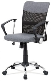 Kancelářská židle, šedá látka, černá MESH, houpací mech, kříž chrom KA-V202 GREY