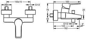 Hansa Vanová nástěnná páková baterie HANSATWIST 9742183