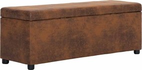 Lavice s úložným prostorem 116 cm hnědá umělá broušená kůže 281315