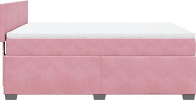 Box spring postel s matrací růžová 160x200 cm samet 3288653