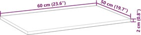 vidaXL Stolní deska obdélníková 60 x 50 x 2 cm masivní akáciové dřevo [4008818] Barva: Přírodní