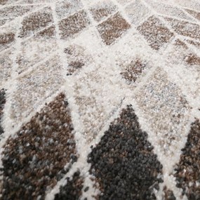 DY Hnědý koberec s geometrickým vzorem Panamero 10 Rozměr: 60x100 cm