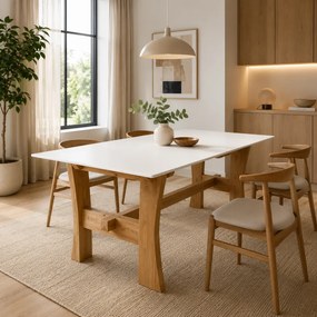 Jídelní stůl SETA BLANC – 180 × 90 cm, keramická deska 12 mm