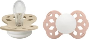 Bibs Infinity symetrické dudlíky silikon 0 - 6 měsíců 2 ks Fossil grey-mauve