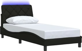 Rám postele s LED bez matrace černý 80x200 cm Látka 3310631