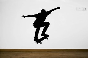 Lepy.cz Samolepka na zeď Skateboardista - doskok Velikost (šířka x výška): 40x40cm, Barevná varianta: Bílá