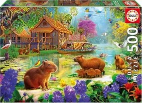 EDUCA Puzzle Vesnice kapybar / 500 dílků