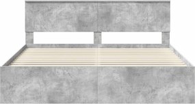 Rám postele s čelo Beton 180 x 200 cm Masivní borové dřevo 3410567