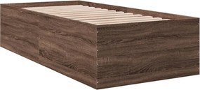 Rám postele hnědý dub 90 x 190 cm kompozitní dřevo 3280978