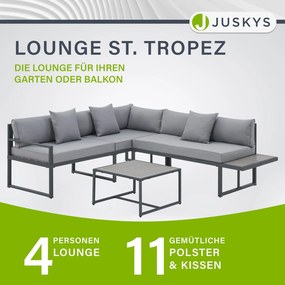 Juskys Zahradní sedací souprava St. Tropez pro 4 osoby Barva: Bílá