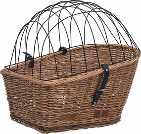 Koš na zadní kolo s krytem 55 x 31 x 36 cm přírodní vrba 170903