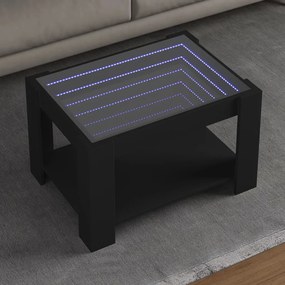 Konferenční stolek s LED černý 73 x 53 x 45 cm kompozitní dřevo