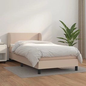 Box spring postel s matrací cappuccino 90x190 cm umělá kůže